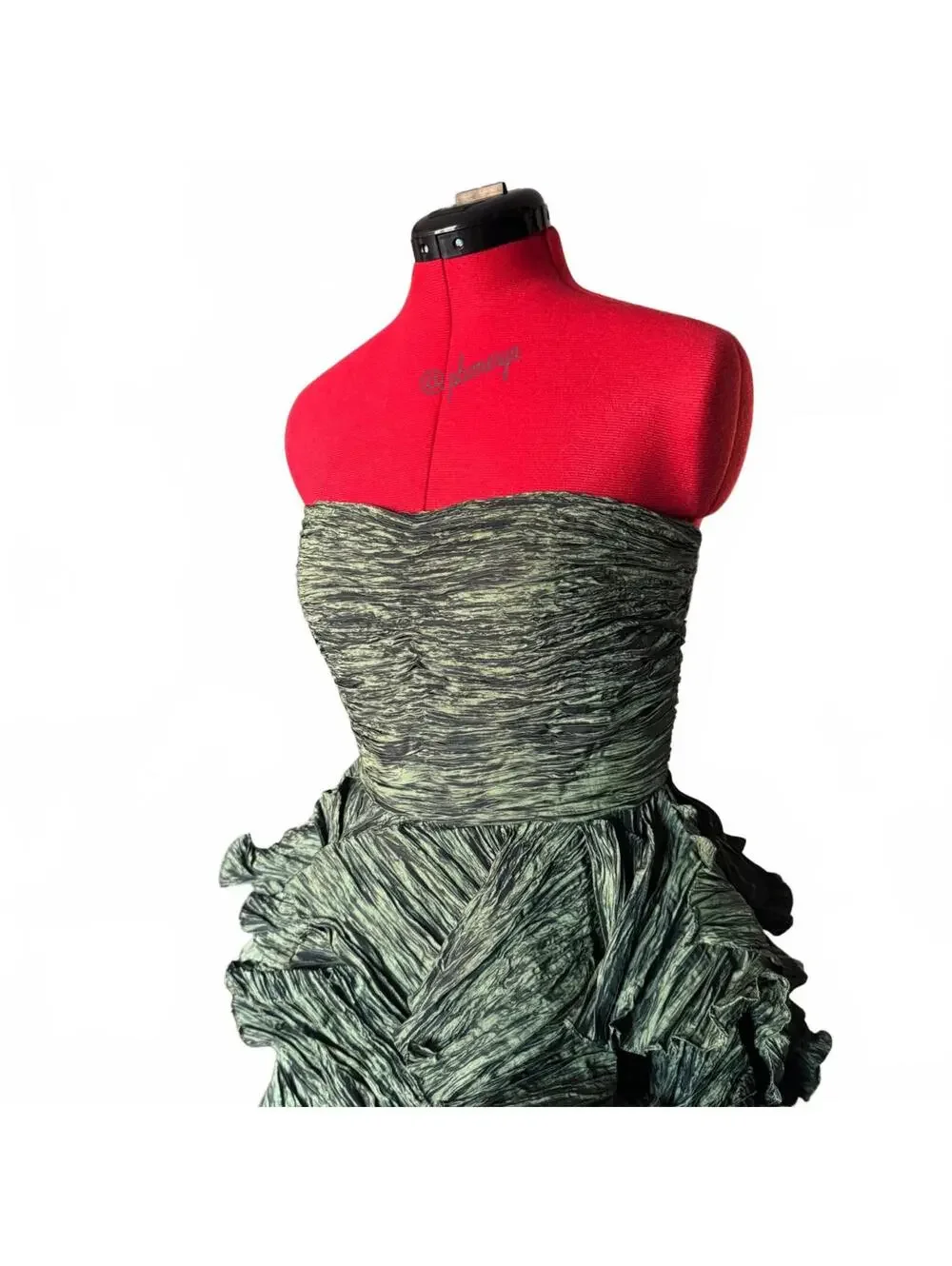 Mignon | Dresses | Mignon Womens Mini Strapless Green Taffeta Fairy ...